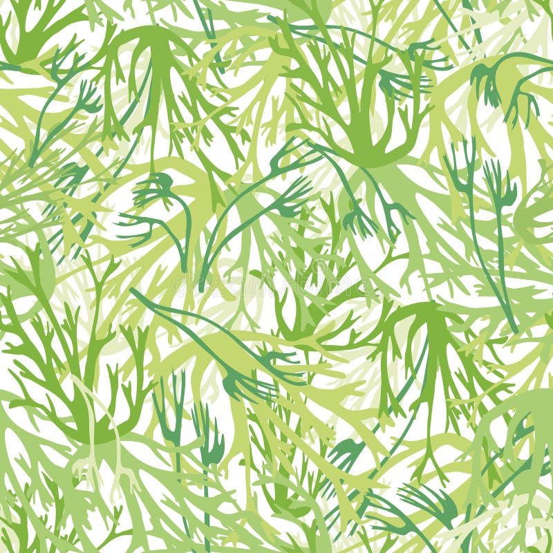 Monochrome Green Lichen Texture Seamless Vector Pattern Background ...