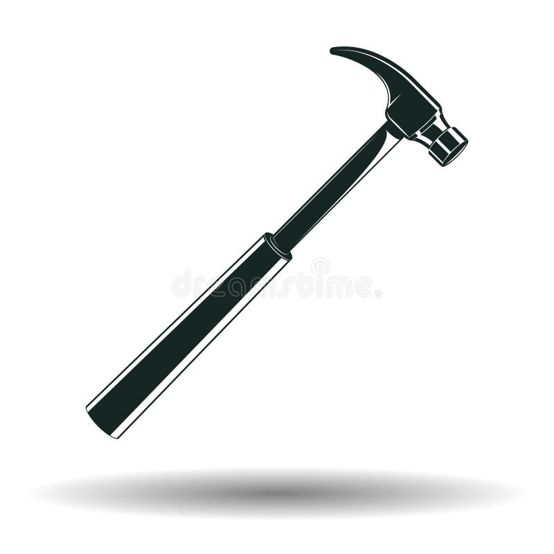 Monochrome hammer sign stock vector. Illustration of construct - 86578734