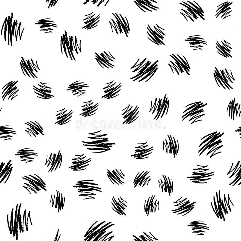 Monochrome Hand Drawn Strokes Seamless Pattern Stock Vector ...