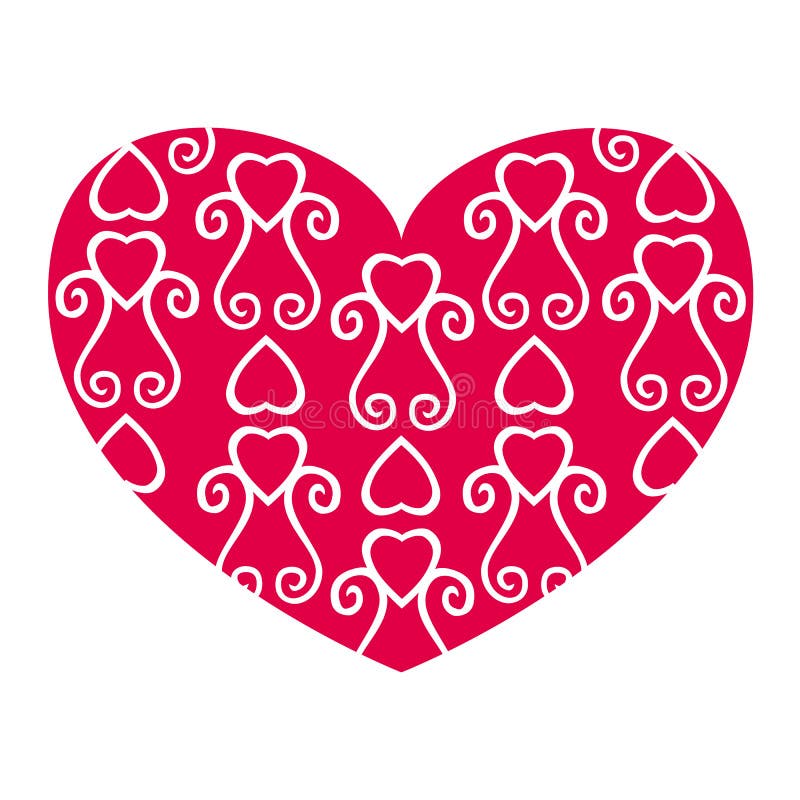 Monochrome Heart with Design Stock Vector - Illustration of monochrome ...