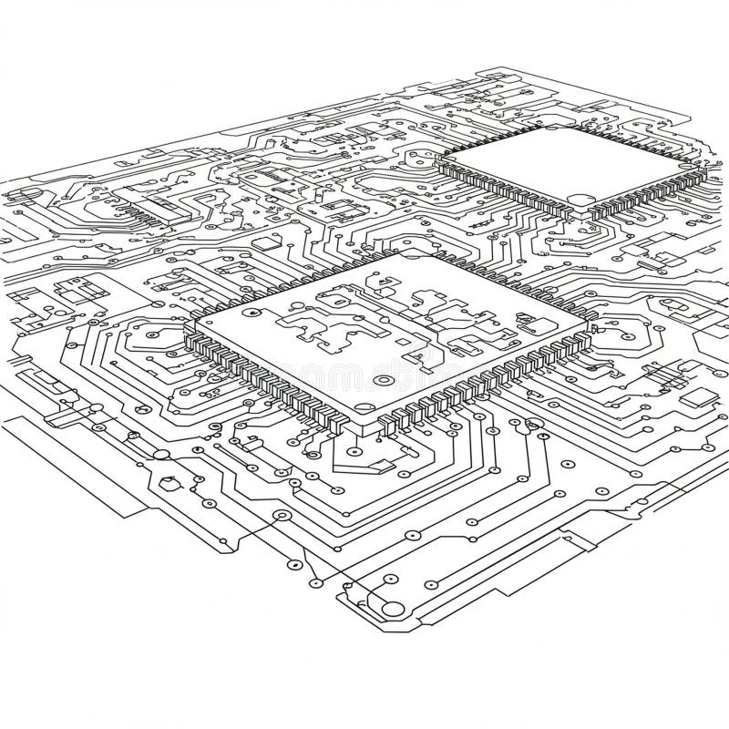 Printed Circuit Board Pcb Showcasing Stock Illustrations – 718 Printed ...