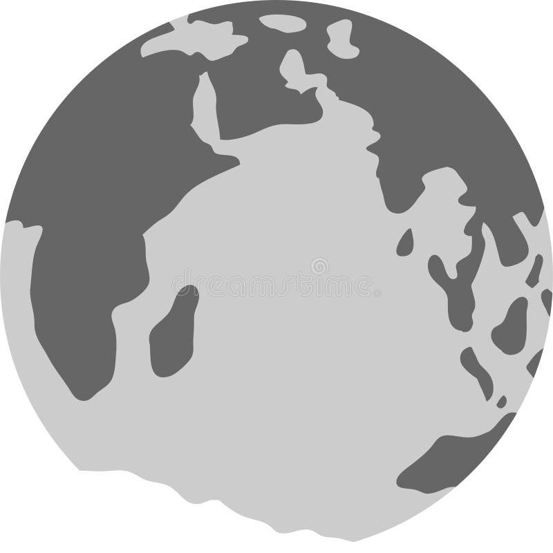 Monochrome Illustration of a Round Earth Stock Vector - Illustration of ...