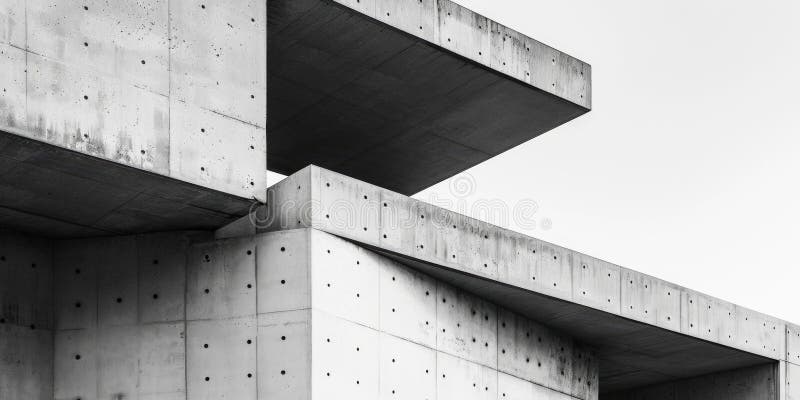 A Monochrome Image of an Abandoned Concrete Structure Stock Photo ...
