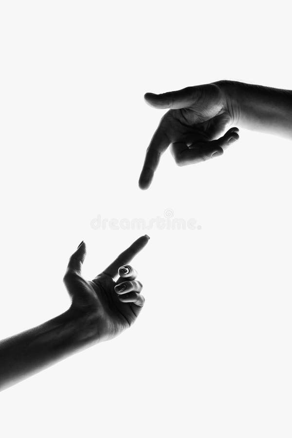 Monochrome Image of Beautiful Hands in Different Motion Isolated on ...