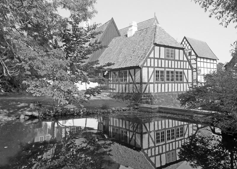 Monochrome Image of Den Gamle by Open-air Town Museum in Aarhus ...