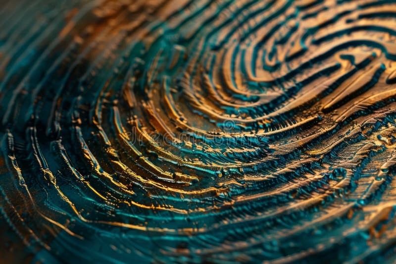 Monochrome Image of a Detailed Fingerprint Pattern Against a Dark ...