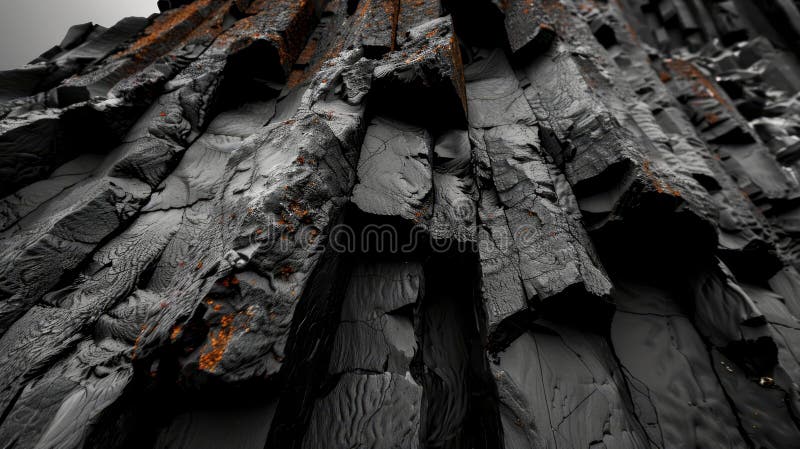 A Monochrome Image of an Extraordinarily Tall Building with an Orange ...