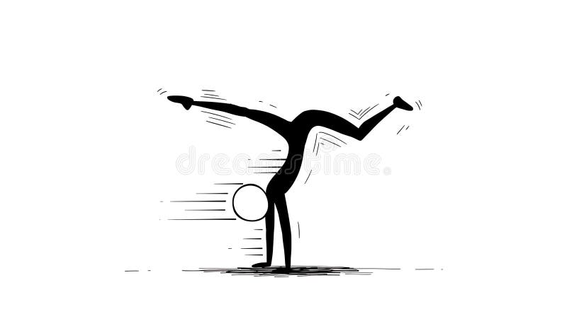 Graphic Handstand stock illustration. Illustration of blue - 174844486