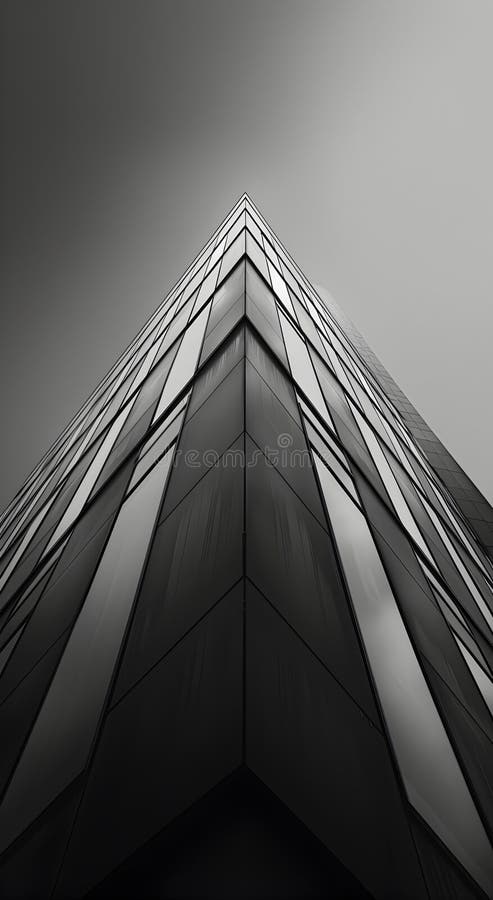 Monochrome Image. Minimalist Architectural Image of Corner, Building on ...
