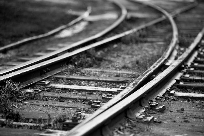Railroad Splitting - Rail Tracks Split Stock Photo - Image of doubt ...