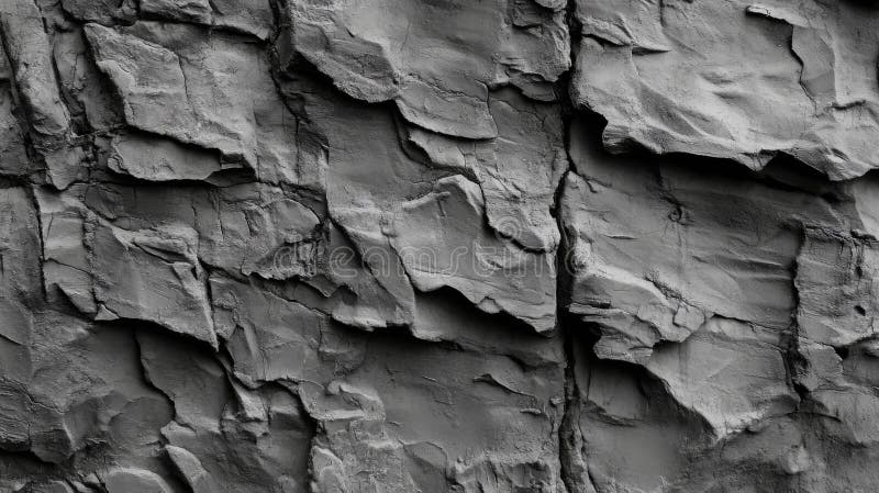 Monochrome Image of a Rugged Rock Face Texture Stock Illustration ...