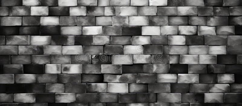 Monochrome Image Showcasing a Brown Brick Wall with a Rectangular ...