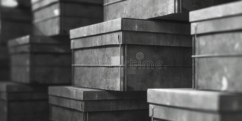 A Monochrome Image of Stacked Boxes. Suitable for Business and ...