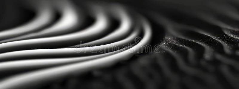A Monochrome Image of Undulating Lines on a Fabric-like Texture Stock ...