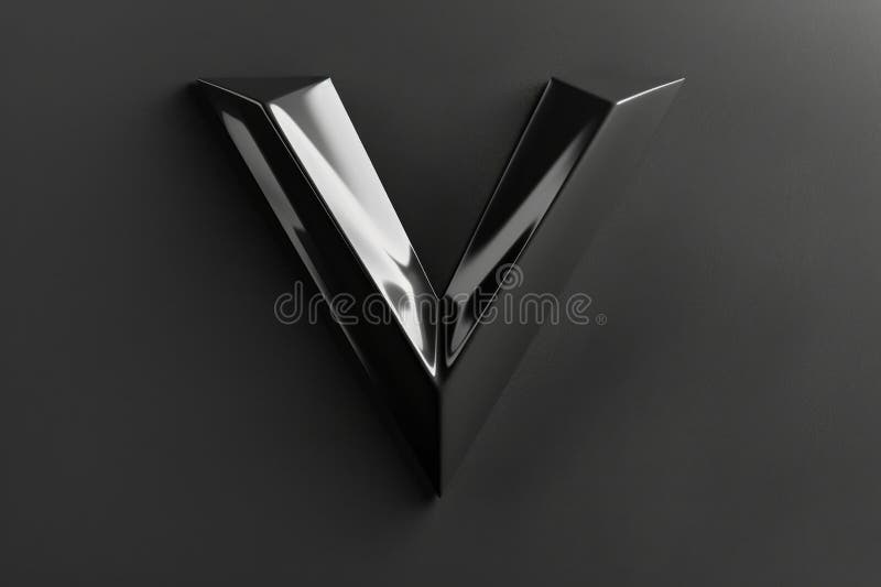 A Monochrome Image of a V-shaped Object Stock Illustration ...