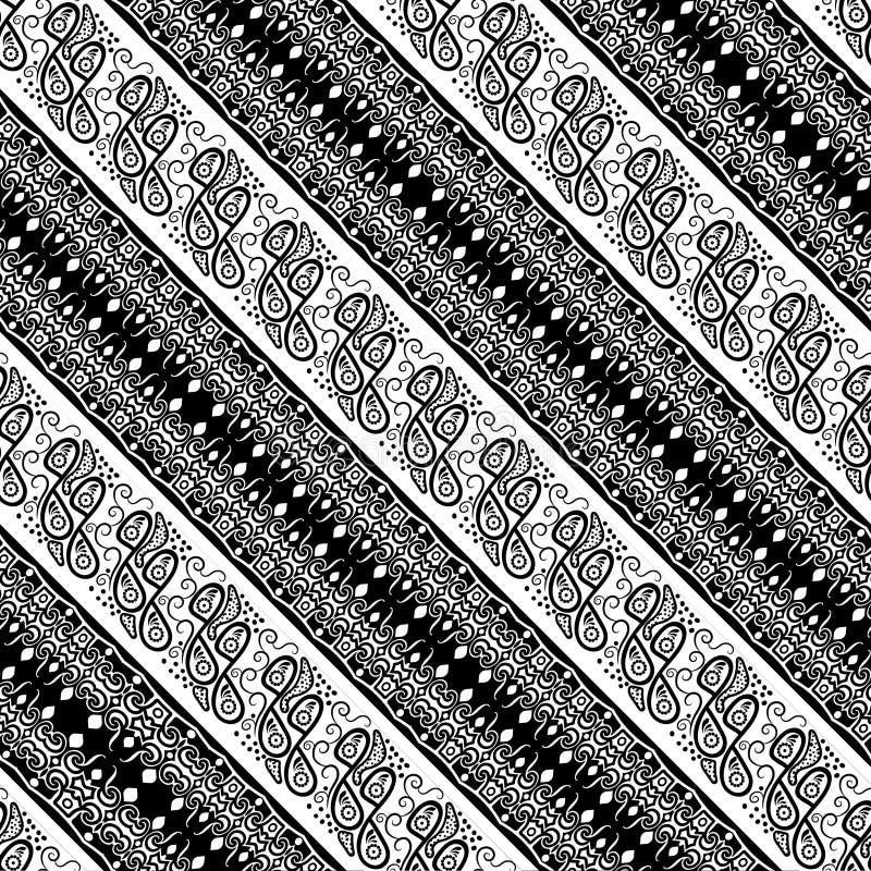 Monochrome Indonesian Batik Element Pattern Stock Vector - Illustration ...