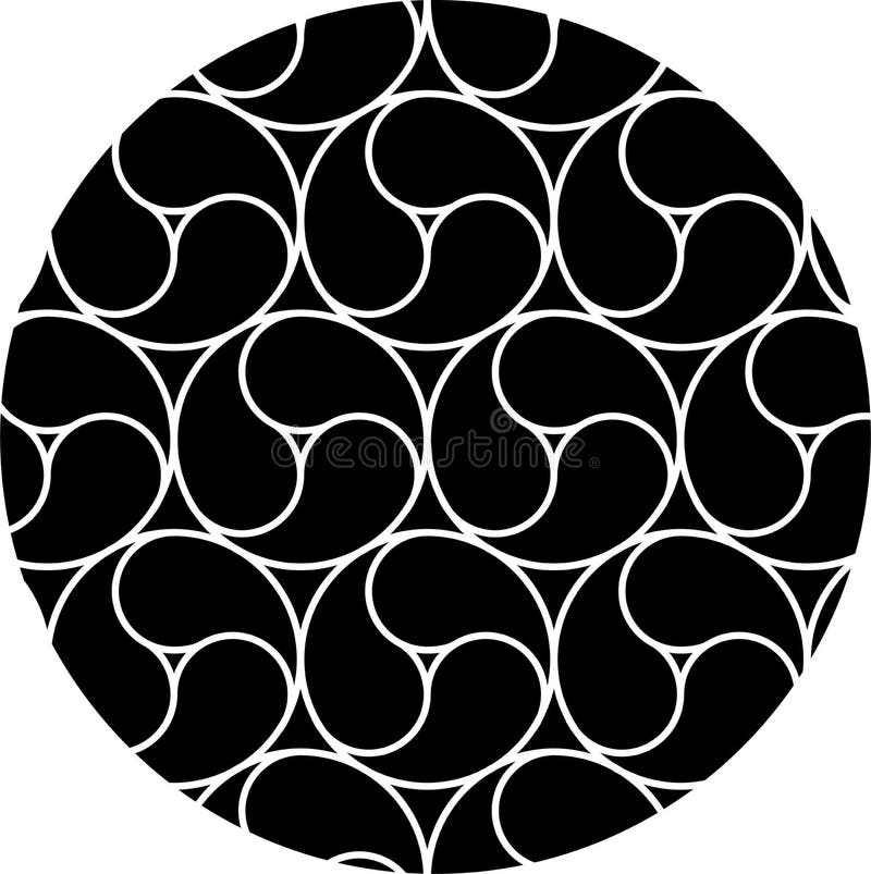 Monochrome Japanese Style Tomoe Pattern Background Material Stock ...