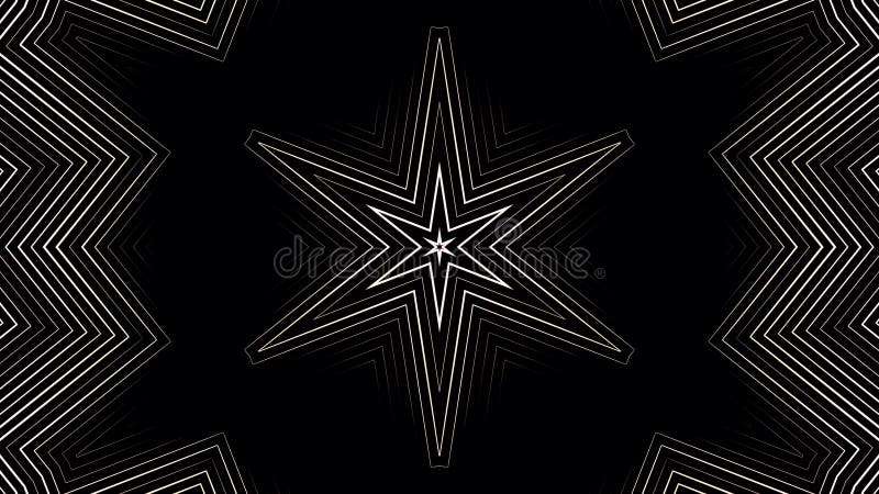 Monochrome Kaleidoscopic Pattern with Rotating Stars, Squares and ...
