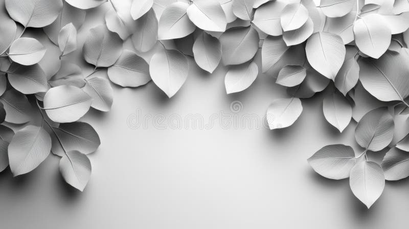 Monochrome Leaf Arrangement Generative AI Stock Illustration ...