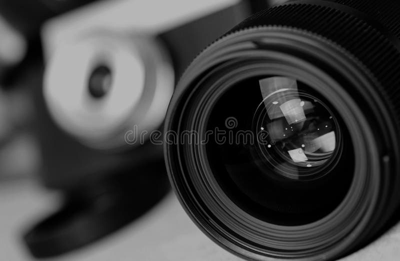 Monochrome Lens Flare Object Stock Photo - Image of focus, closeup ...