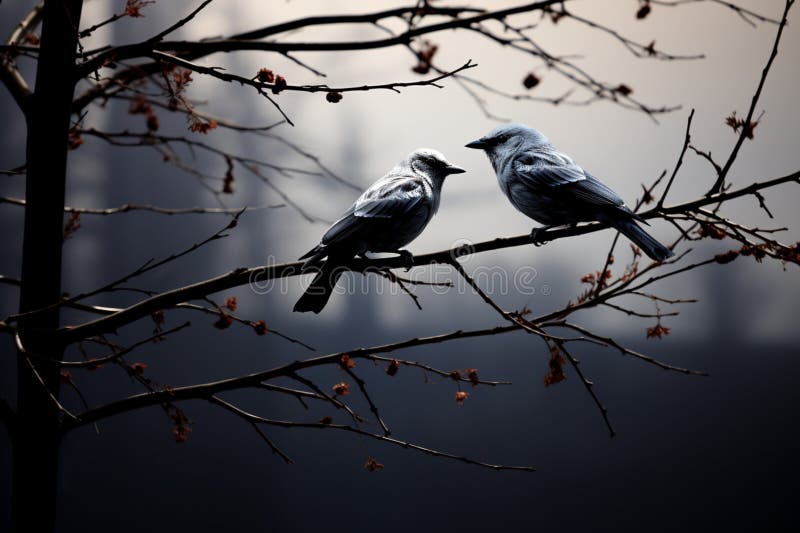 Monochrome Magic Bird Shadows Create Artistic Scenes on Tree Branches ...