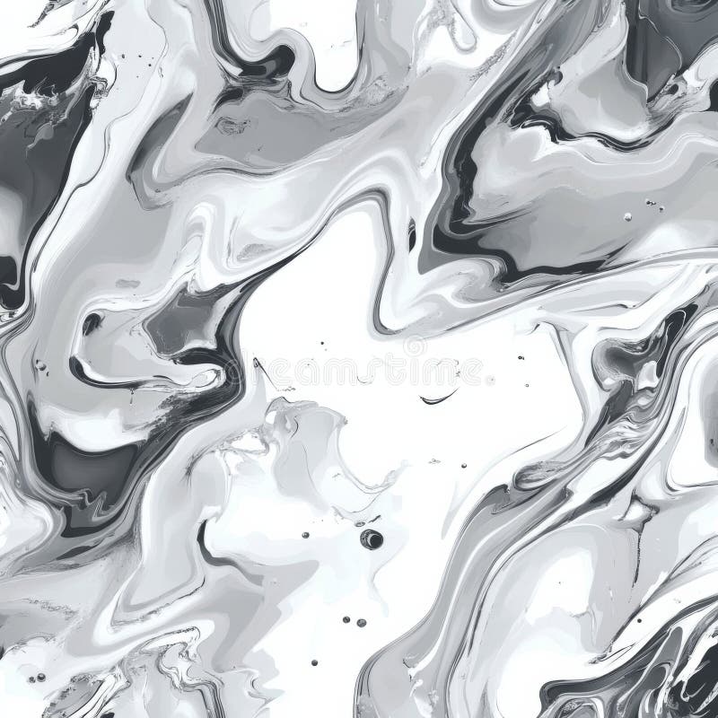 Monochrome Marble Swirl Pattern Elegant Abstract Fluid Waves Stock ...