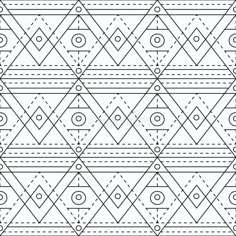 Monochrome African Seamless Pattern Stock Vector - Illustration of line ...