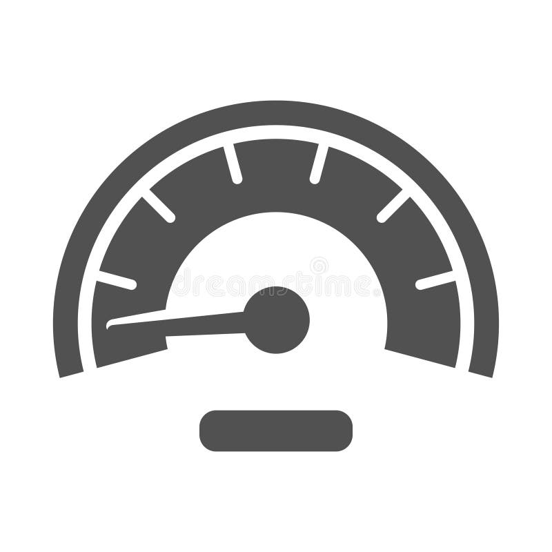 Monochrome Meter Icon Vector Flat Illustration Speedometer Device with ...