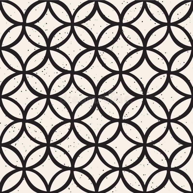 Monochrome Minimalistic Seamless Pattern with Circles. Simple Hand ...
