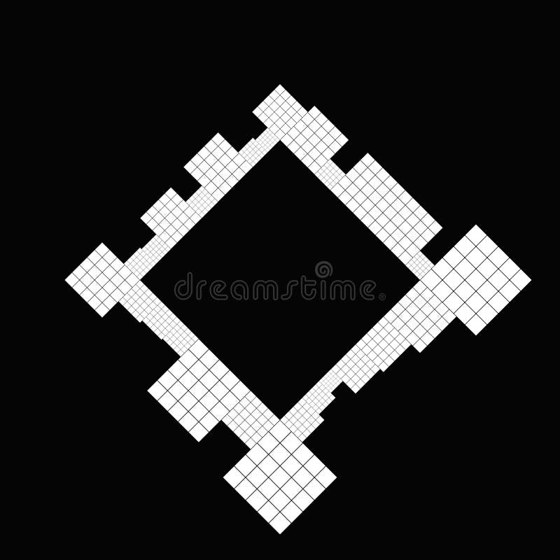 Monochrome Modern Geometrical Diagonal Square Frame Border Stock Vector ...