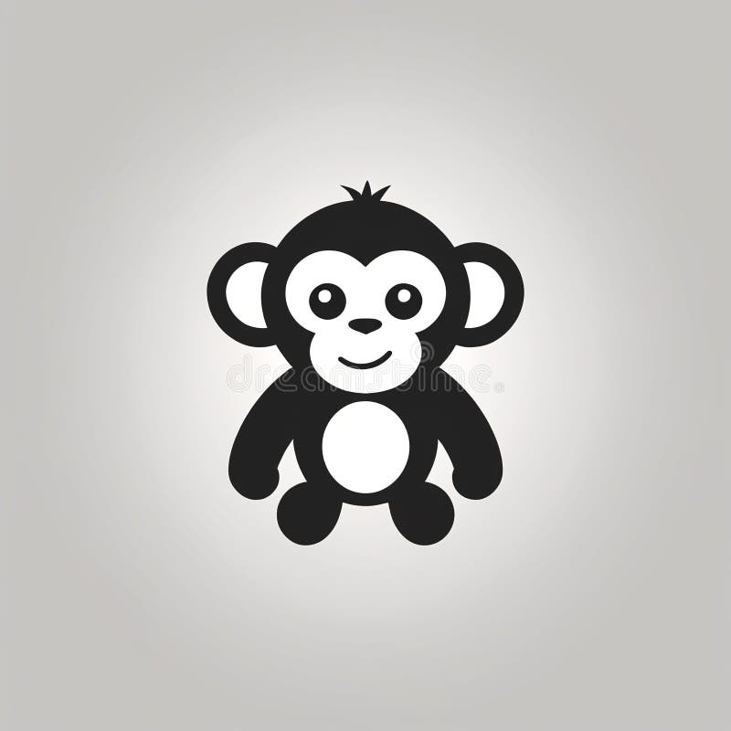 Monochrome Monkey Icon Set in Vector Minimalist and Timeless Stock ...