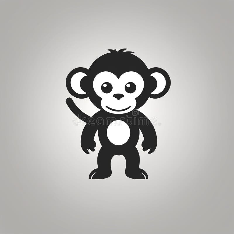 Monochrome Monkey Icon Set in Vector Minimalist and Timeless Stock ...