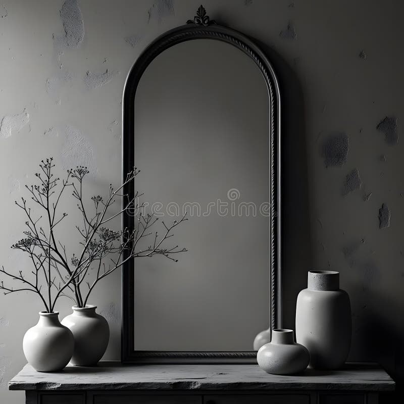 Monochrome Mood: a Modern Abstract Mirror Background with Dramatic ...