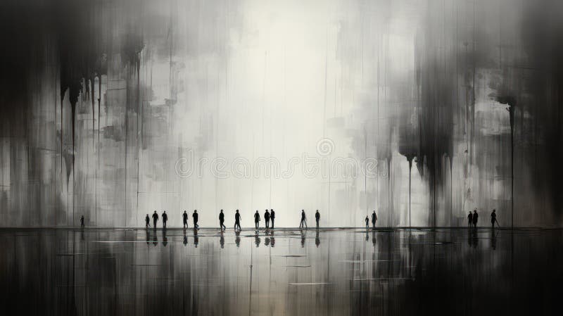 Monochrome Mosaic: a Crowd in Grid Texture Stock Photo - Image of ...