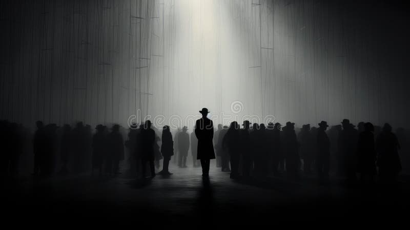 Monochrome Mosaic: a Crowd in Grid Texture Stock Photo - Image of ...