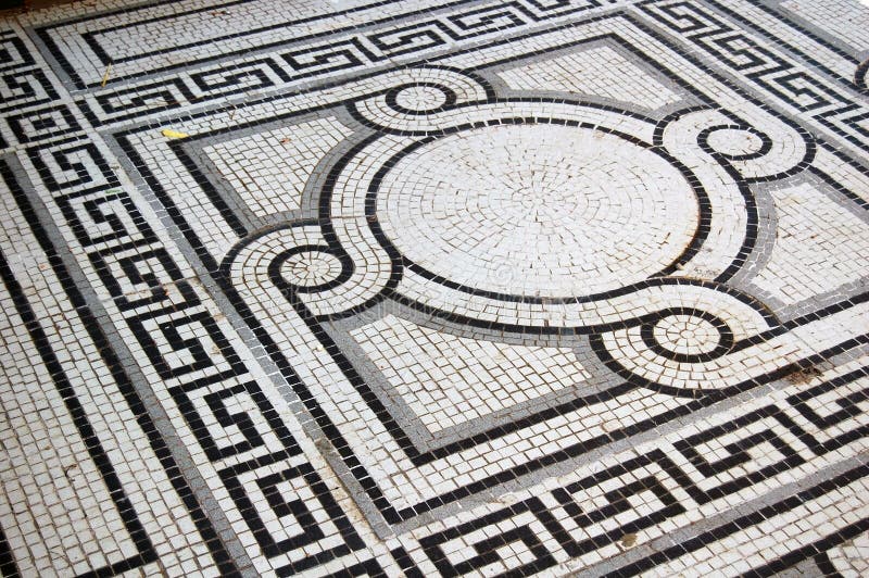 Monochrome Mosaic Floor of Building Stock Image - Image of seamless ...