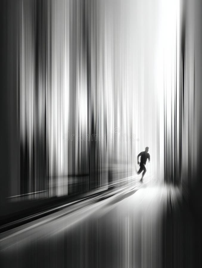 Monochrome Motion Blur Captures the Essence of a Fast Runner Sprinting ...