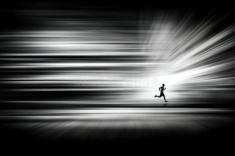 Monochrome Motion Blur Capturing the Dynamic Movement of a Fast Runner ...