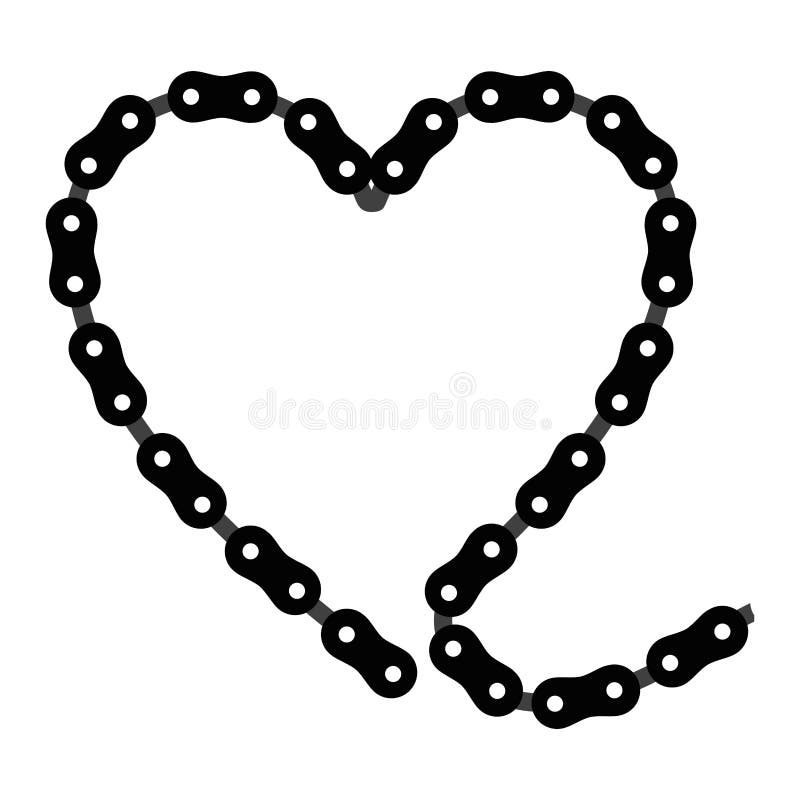Monochrome Motor Chain with Heart Shape Stock Vector - Illustration of ...