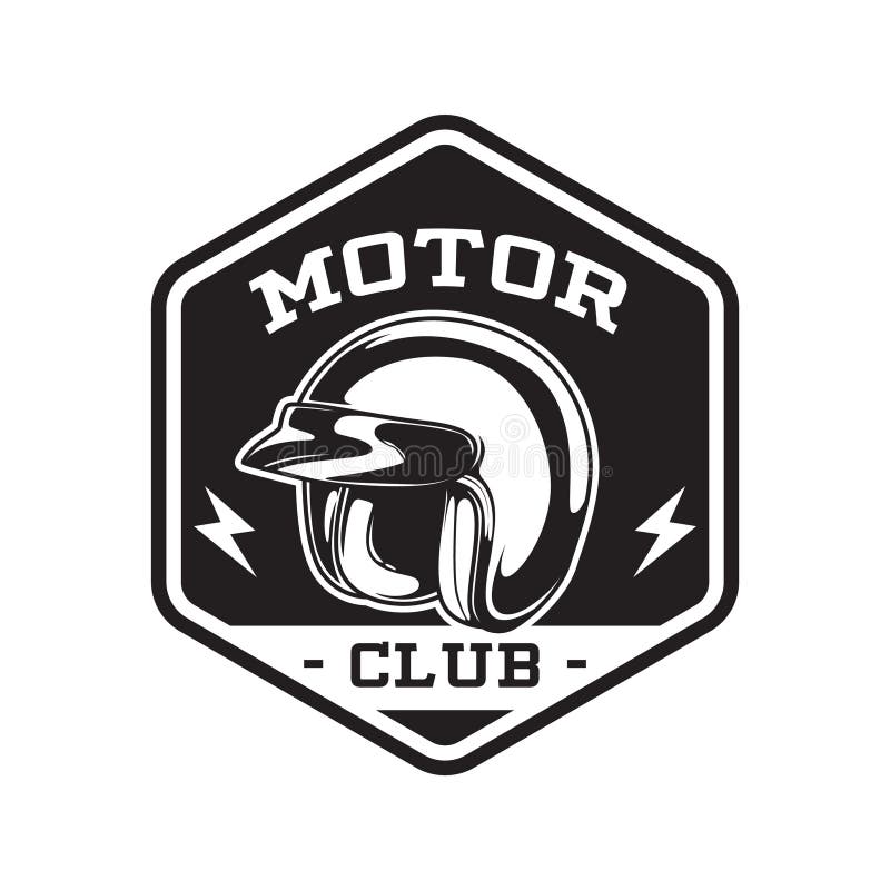 Monochrome Motor Club Emblem Stock Vector - Illustration of colors ...