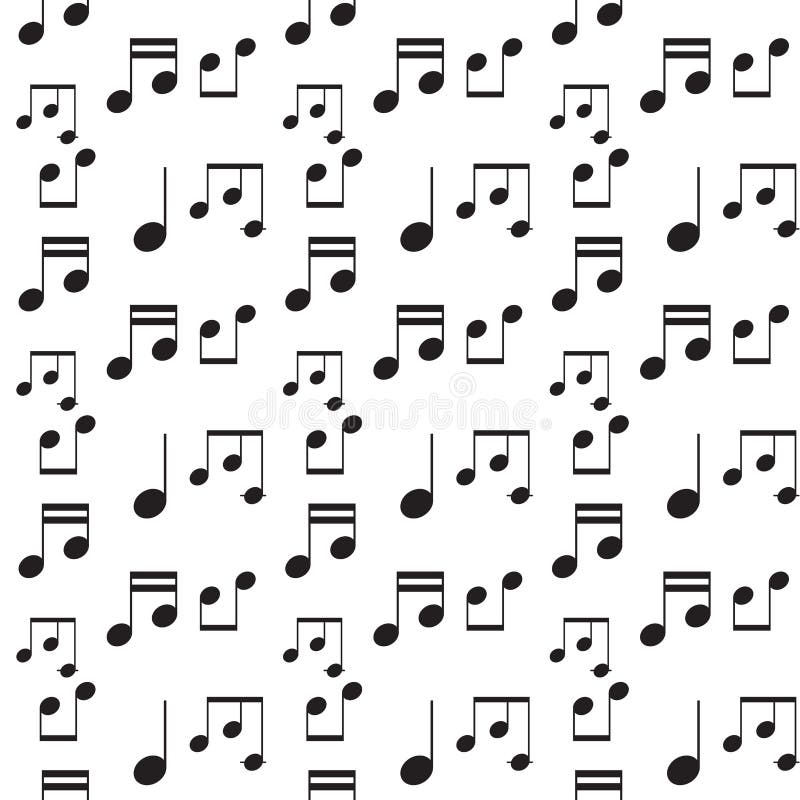 Monochrome Music Art Seamless Pattern Stock Vector - Illustration of ...
