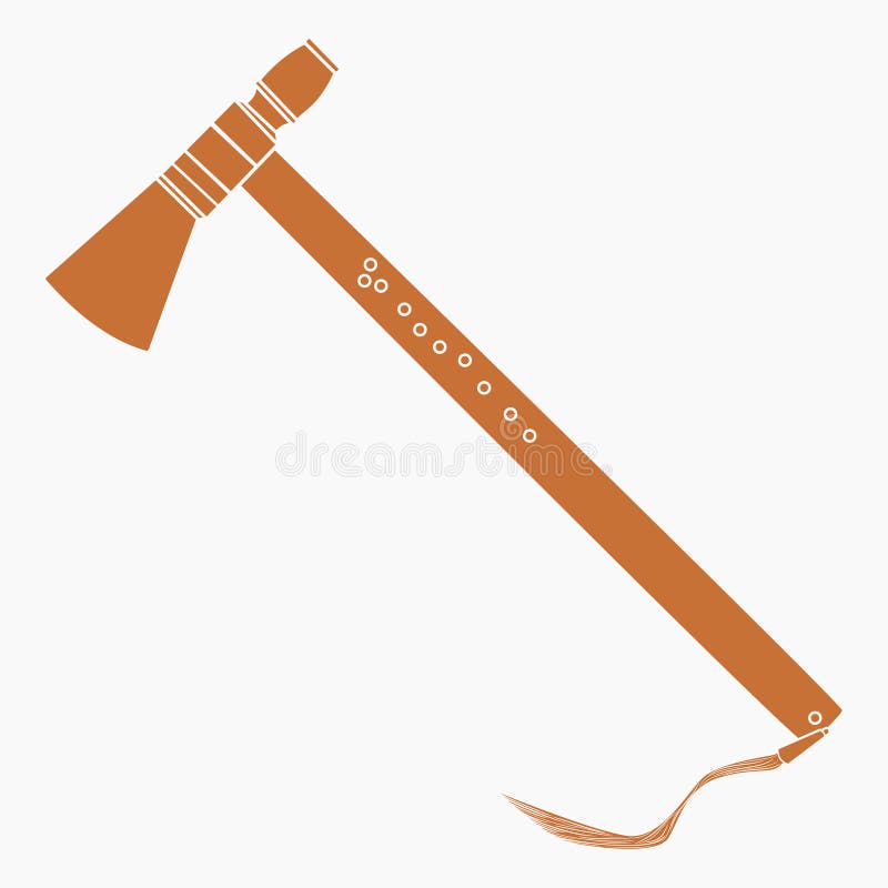 Monochrome Native American Tomahawk Axe Vector Illustration Stock ...