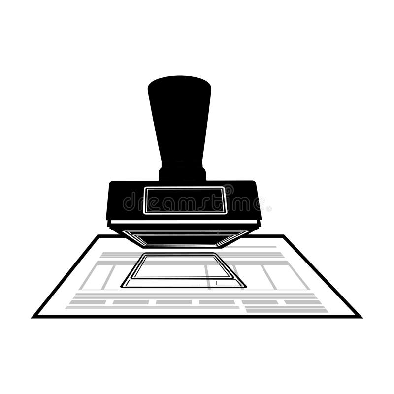 Monochrome with Office Stamp Print Stock Vector - Illustration of ...