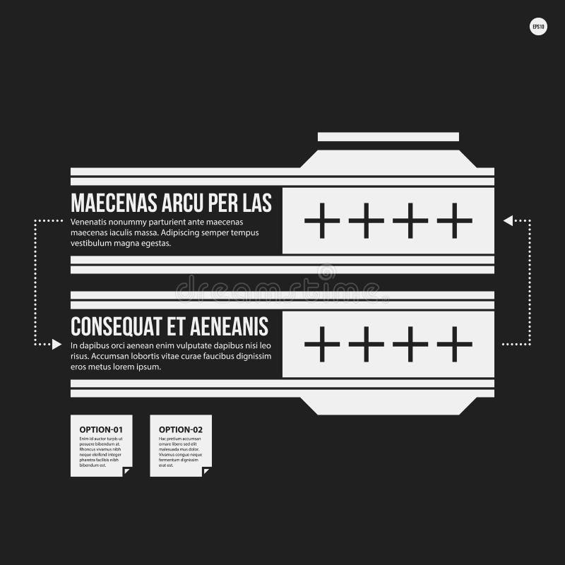 Monochrome Options Template in Strict Contrast Style Stock Vector ...