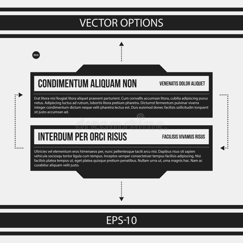 Monochrome Options Template in Strict Contrast Style Stock Vector ...