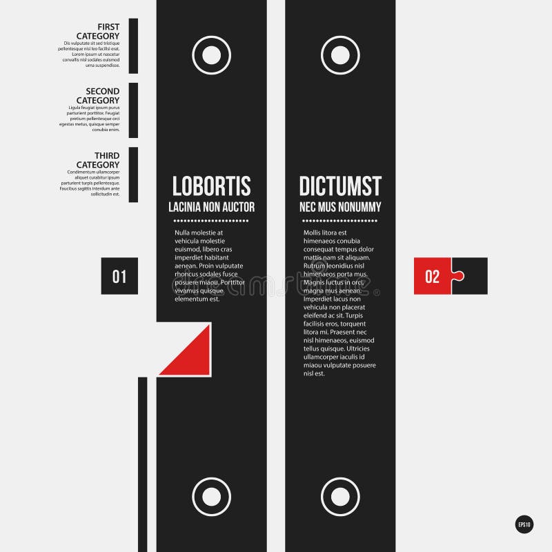 Monochrome Options Template in Strict Contrast Style Stock Vector ...