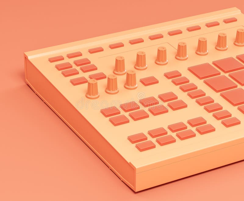 Monochrome Orange Color USB MIDI Pad Controller, Drum and Effect Pad in ...