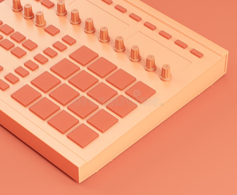 Monochrome Orange Color USB MIDI Pad Controller, Drum and Effect Pad in ...