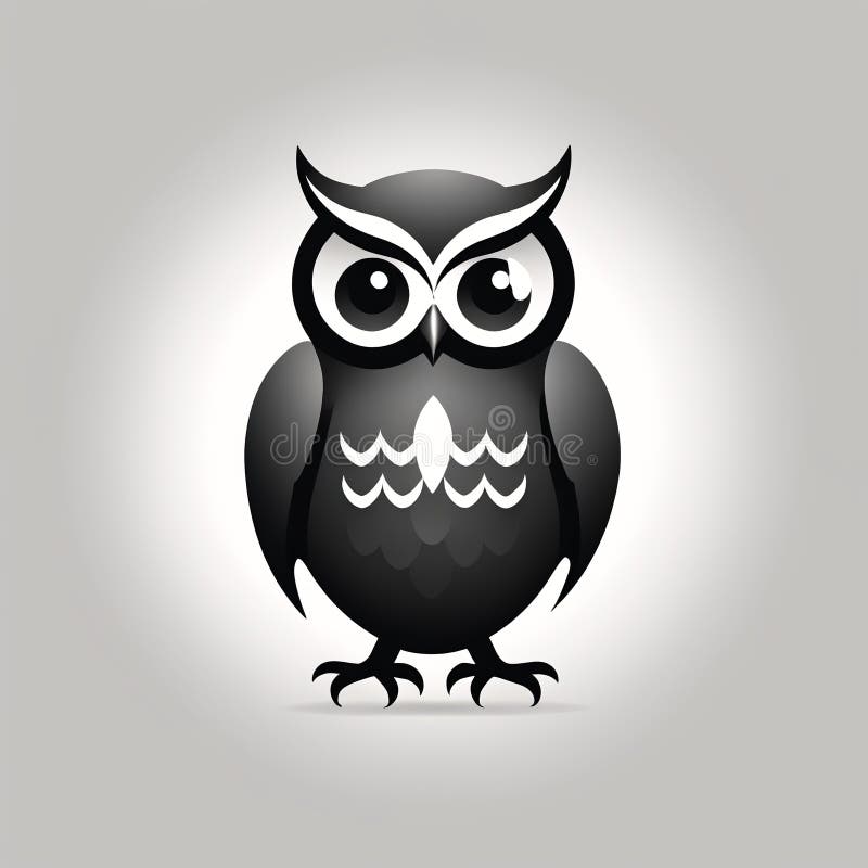 Monochrome Owl Icon Vector Design Stock Illustration - Illustration of ...