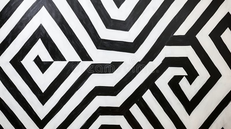 A Monochrome Pattern of Angled Stripes Creating a Maze Like Abstract ...